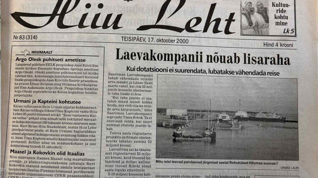 HIIU LEHT 25 AASTAT TAGASI | Käina miljonid Kärdlale - Hiiu Leht